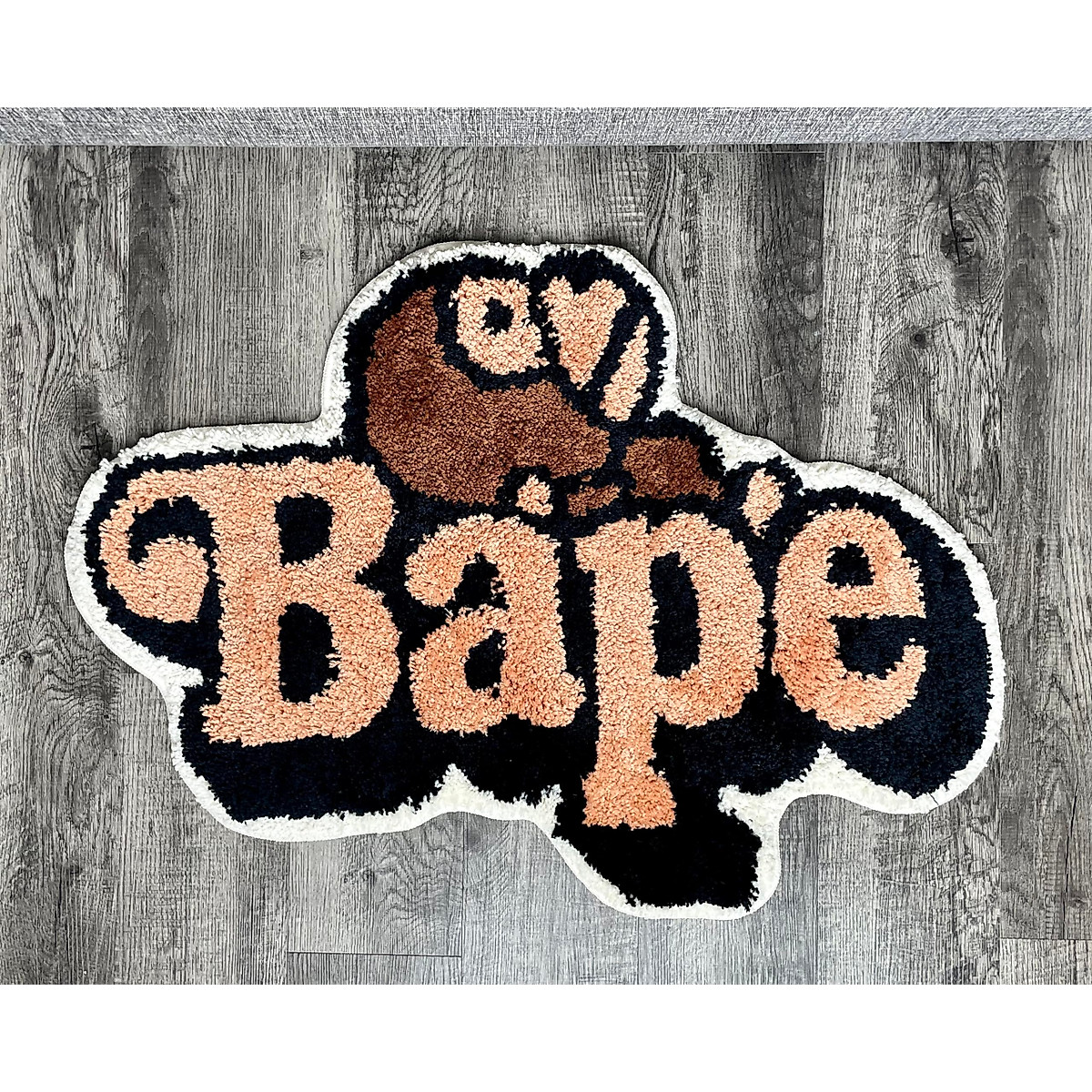 LUXAPE Bape Rug - Handmade & Premium- 32in W * 24in L (80 * 60cm) - Hypebeast Rug - Hypebeast Rug Decor - Living Room, Bedroom, Children Room, Door mat - A Bathing APE - Luxape Rug