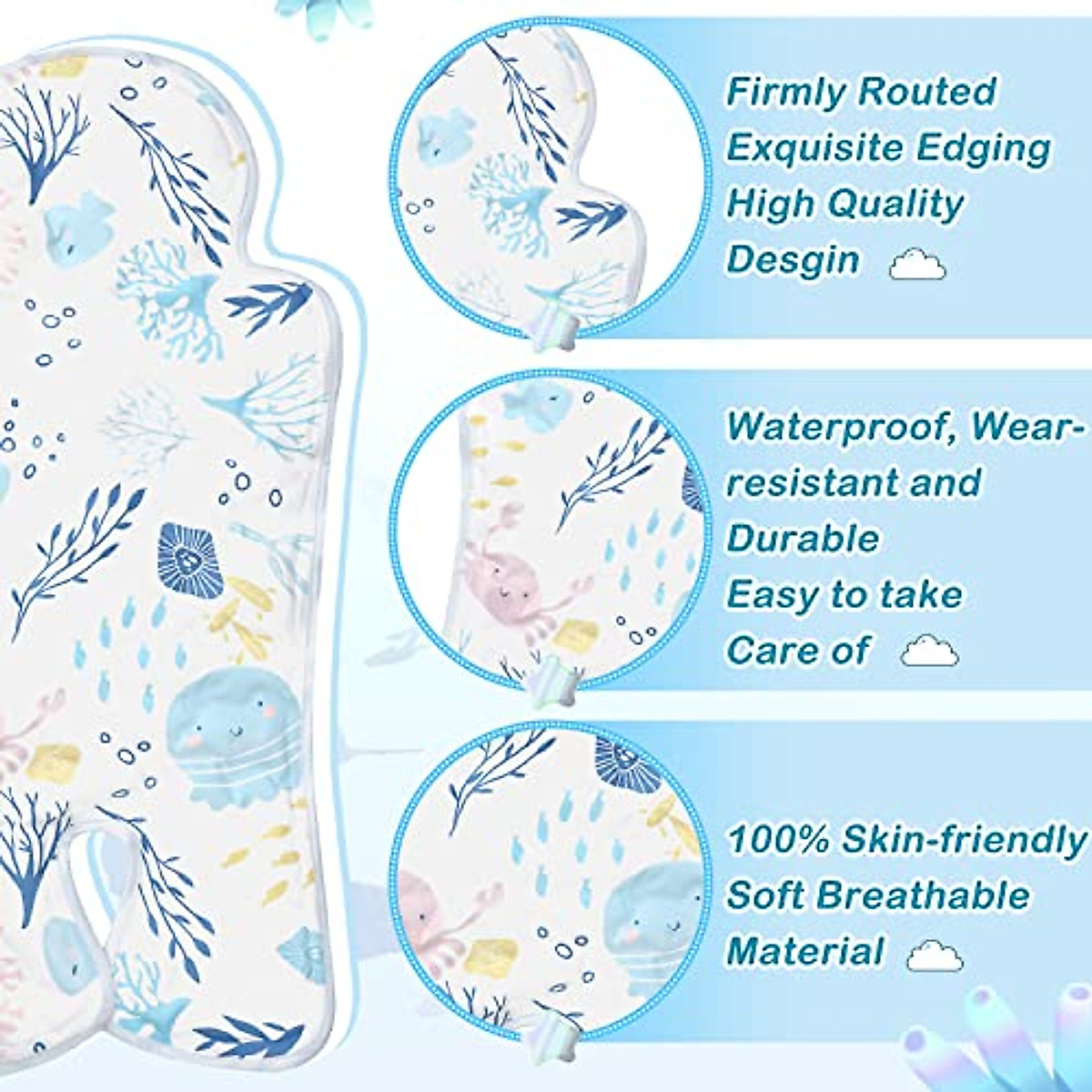 Pinkunn 2 Pcs Gel Car Seat Cooler Pad Summer Chair Ice Cushion Breathable Baby Car Seat Cooling Pad Summer Cooler Seat Cushion Multifunctional Ice Mat for Stroller Baby Dining Chair, Child Safety Seat