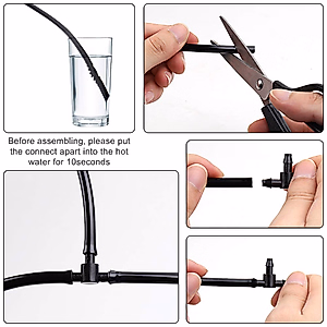 MultiOutools Distribution Tubing 3/8 inch Drip Irrigation Tubing Hose, 50FT Heavy Duty Drip Irrigation Kit for Lawn Garden Watering (3/8” tubing 50FT, Black)