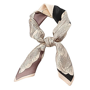 100% Pure Mulberry Silk Medium Square Scarf Head Scarf for Women 27"'x27"(in) Natural Silk Neckerchief Printed Headscarf with Gift Packed (5)