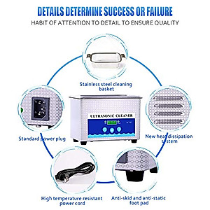 Digital Ultrasonic Jewelry Cleaner with Digital Timer 700mL 42KHz Ultrasonic Cleaner for Eyeglasses Basket for Parts Denture for Gun Blade,Diamond Ring Cleaner -Jewelry Cleaner Ultrasonic Machine