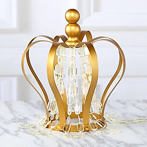 TABLECLOTHSFACTORY 9" Gold Metal Royal Crown Cake Topper For Wedding Party Special Event Personalized Decorations