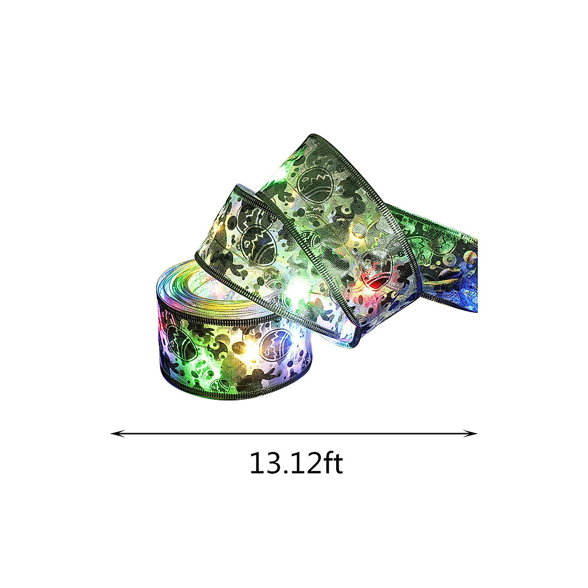 Christmas Tree Ribbon Lights,13ft Fairy LED String Lights Copper Wire Battery Powered Gold Silver Ribbon String Lights Christmas Decor for Party Weddings New Year Christmas Tree Decorations