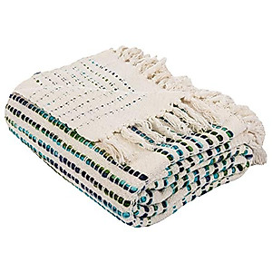 Safavieh Home Landra Blue and White 60 x 72-inch Fringe Blanket Throw