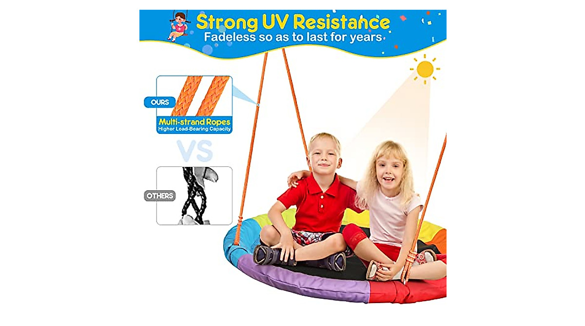 GIKPAL Saucer Swing Set - Safe & Fun Outdoor Play