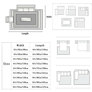 Mid Century Modern Abstract Art Area Rug, Boho Minimalist Line Non Slip Stain Resistant Print Rugs, Soft Machine Washable Carpet for Indoor Bedroom Living Room Office Decor Rug - 6 ft x 9 ft