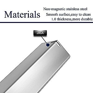 Boloda 5-Pack Stainless Steel BBQ Gas Grill Heat Plate Shield Tent Replacement for Backyard BY14-101-001-02,BY13-101-001-13, Dyna-Glo DGF493BNP，DGF510SBP, Uniflame GBC1059WB Gas Models (15" x 3-3/4")