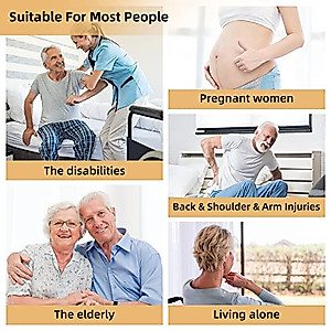 Fanwer 3 in 1 Back Brush Long Handle for Shower & Lotion Applicator for Back, 18.9in Back Scrubber for Shower,Shower Body Brush with Curved Handle for Men and Women with Limited Mobility