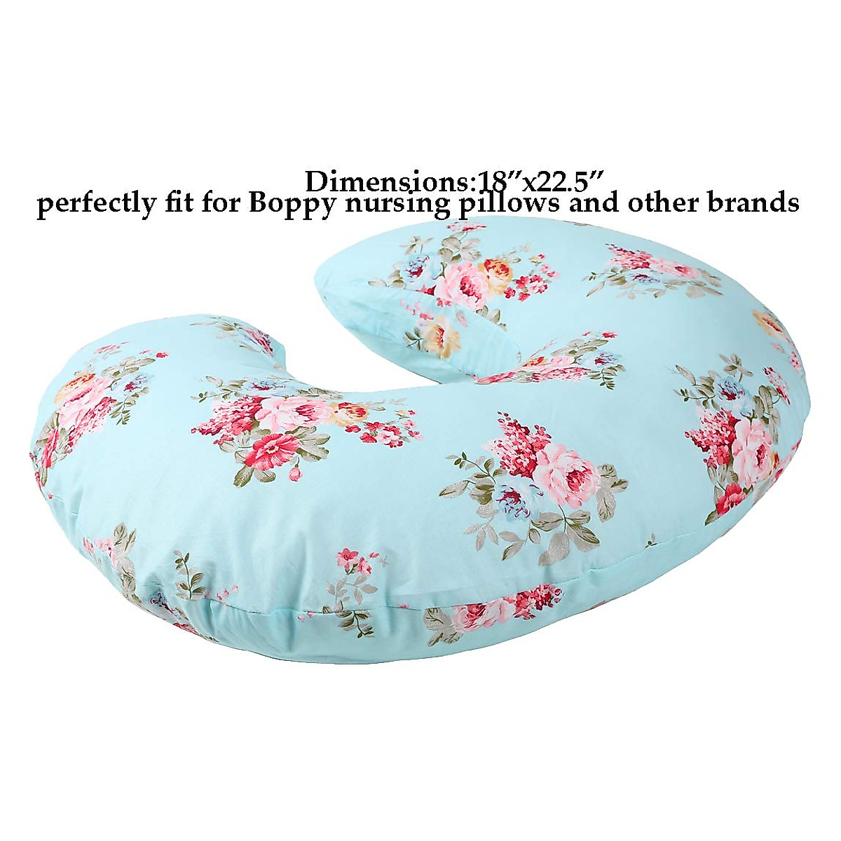 Knlpruhk Floral Nursing Pillow Cover Set 2 Pack Jersey Knit Soft Hypoallergenic Slipcovers for Breastfeeding Moms Baby Girl Boy Fits On Infant Nursing Pillow
