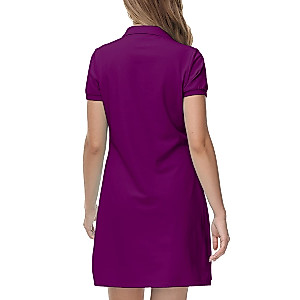 JINSHI Women's Short Sleeve Dress Golf Running Workout Athletic Dresses Comfortable & Soft Purple Small