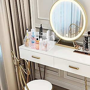 Sumerflos Acrylic Hair Tool Organizer, Hair Dryer Holder and Styling Tool Accessories Organizer for Toiletries, Bathroom Supplies Vanity Countertop Storage Blow Dryer, Makeup, Curling Iron - Clear