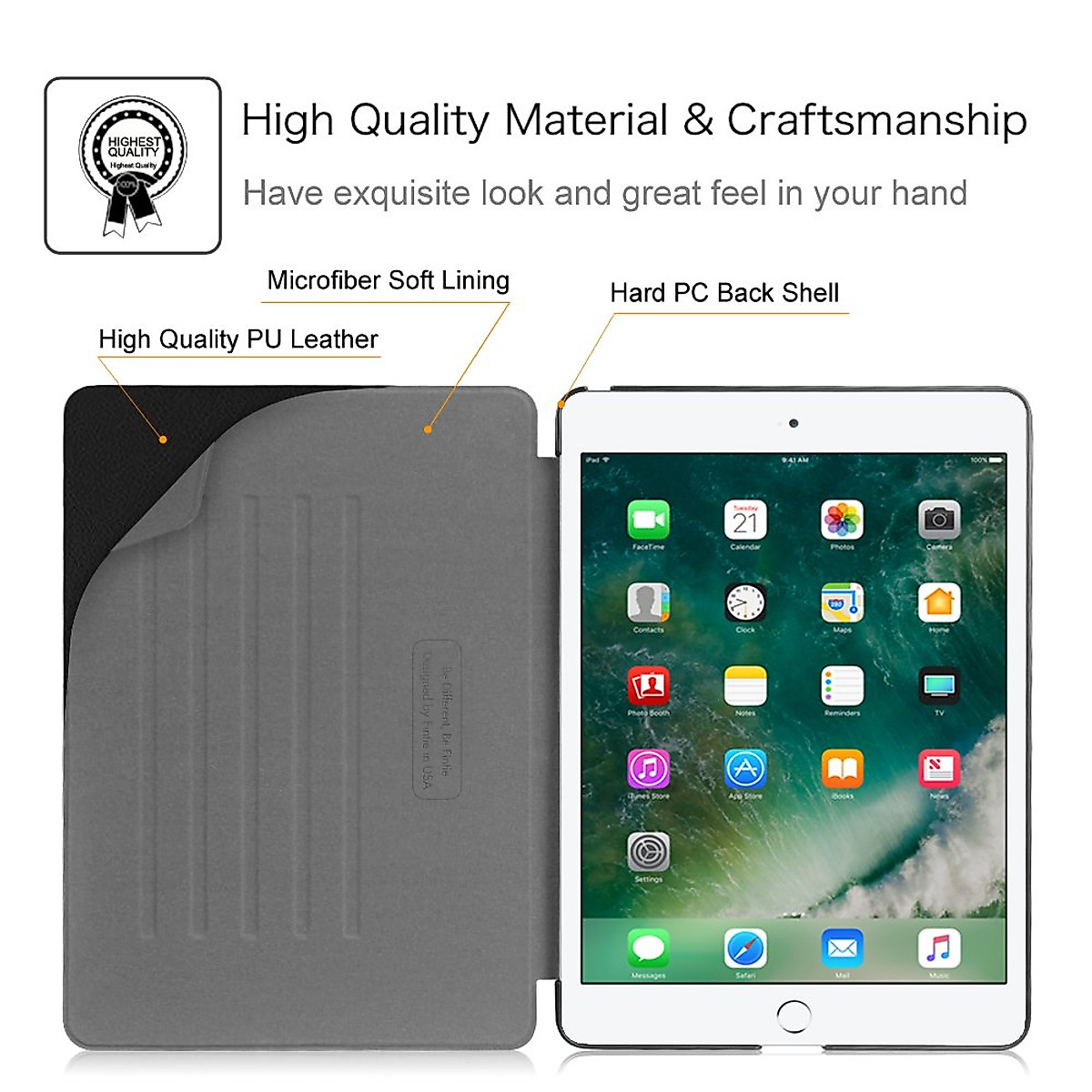 Fintie Case for iPad 6th / 5th Generation (9.7 Inch 2018/2017), iPad Air 2, iPad Air - [Multiple Secure Angles] Slim Magnetic Kickstand Protective Cover with Auto Sleep Wake Feature, Love Tree