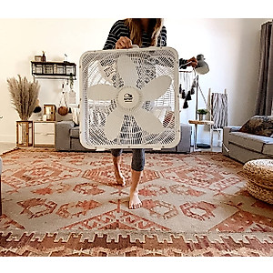 AIR FORT 20" Inch Glow In The Dark Box Fan - 3 Settings, Carry Handle, 90 inch cord