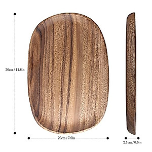 AOOSY Wood Serving Tray, Wooden Serving Platters Set for Serving Food, Fruit, Vegetable, Meat Breakfast Lunch Dinner in Bed Decorative Bread Plates Party Wood Serving Board, Set of 4