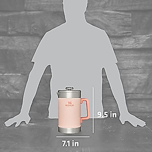 Stanley French Press 48oz with Double Vacuum Insulation, Stainless Steel Wide Mouth Coffee Press, Large Capacity, Ergonomic Handle, Dishwasher Safe