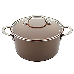 Ayesha Curry Home Collection Nonstick Cookware Pots and Pans Set, 9 Piece, Brown Sugar