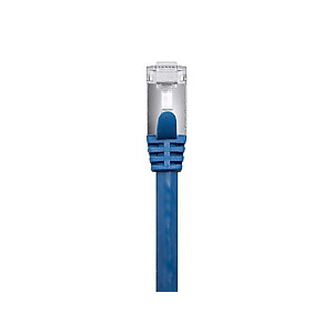Monoprice 113658 Cat7 Ethernet Patch Cable - 3 feet - Blue | Flexboot RJ45 Stranded 600Mhz S/FTP CMX Pure Bare Copper Wire 26AWG - Entegrade Series