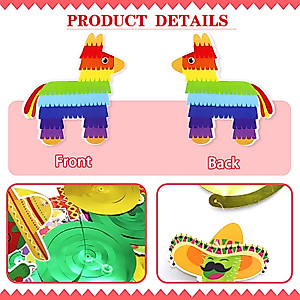 Summer Beach Hanging Swirls, 28Pack Mexican Fiesta Hanging Swirl Decorations, Cinco De Mayo Party Supplies, Taco Twosday Birthday Theme, Taco Party Ceiling Decorations