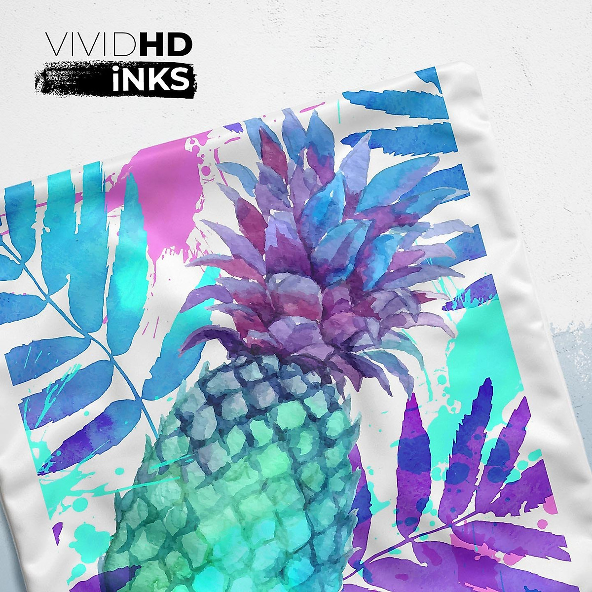 iiRov Summer Design Ink-Fuzed Decorative Throw Pillow - Tropical Summer Pineapple v1