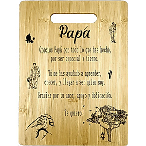 Regalo para papá: tabla de cortar de bambú grabada (22 x 30 cm) Gift for Dad-Engraved bamboo cutting board 9"x12"