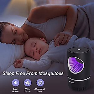 BANPESTT Fruit Fly Traps for Indoors - Bugs Trap Catcher & Killer for Mosquito, Gnat, Moth - Catch Flying Insect with Attractive Lighting,Suction & Sticky Glue Board(Black)