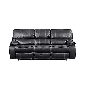 GLOBAL FURNITURE USA Reclining Sofa, Grey/Black