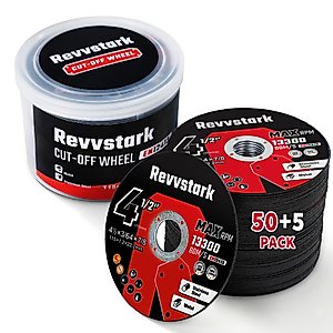 Cut Off Wheels 55 Pack, 4 1/2 Inch Cut-Off Wheel, 4.5" x .045" x 7/8" Metal & Stainless Steel Cutting Wheel for Angle Grinder, Ultra Thin Cutting Discs (4-1/2 x .045 x 7/8 inch Grinder Wheel)