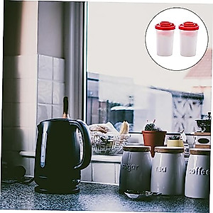 FELTECHELECTR Container 2pcs Shaker Plastic to Go Containers Clear Container Metal Container Seasoning Shaker Box Shaker Jar Empty Jar Portable Cellar Kitchen Supplies Containers Mini