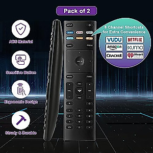 (Pack of 2) Vizio Smart TV Remote Control Replacement, Vizio Remote Control for Smart TV fit for Vizio LED LCD Ultra 4K TVs, Vizio Universal Remote XRT136 with Netflix Amazon VUDU Shortcut Buttons