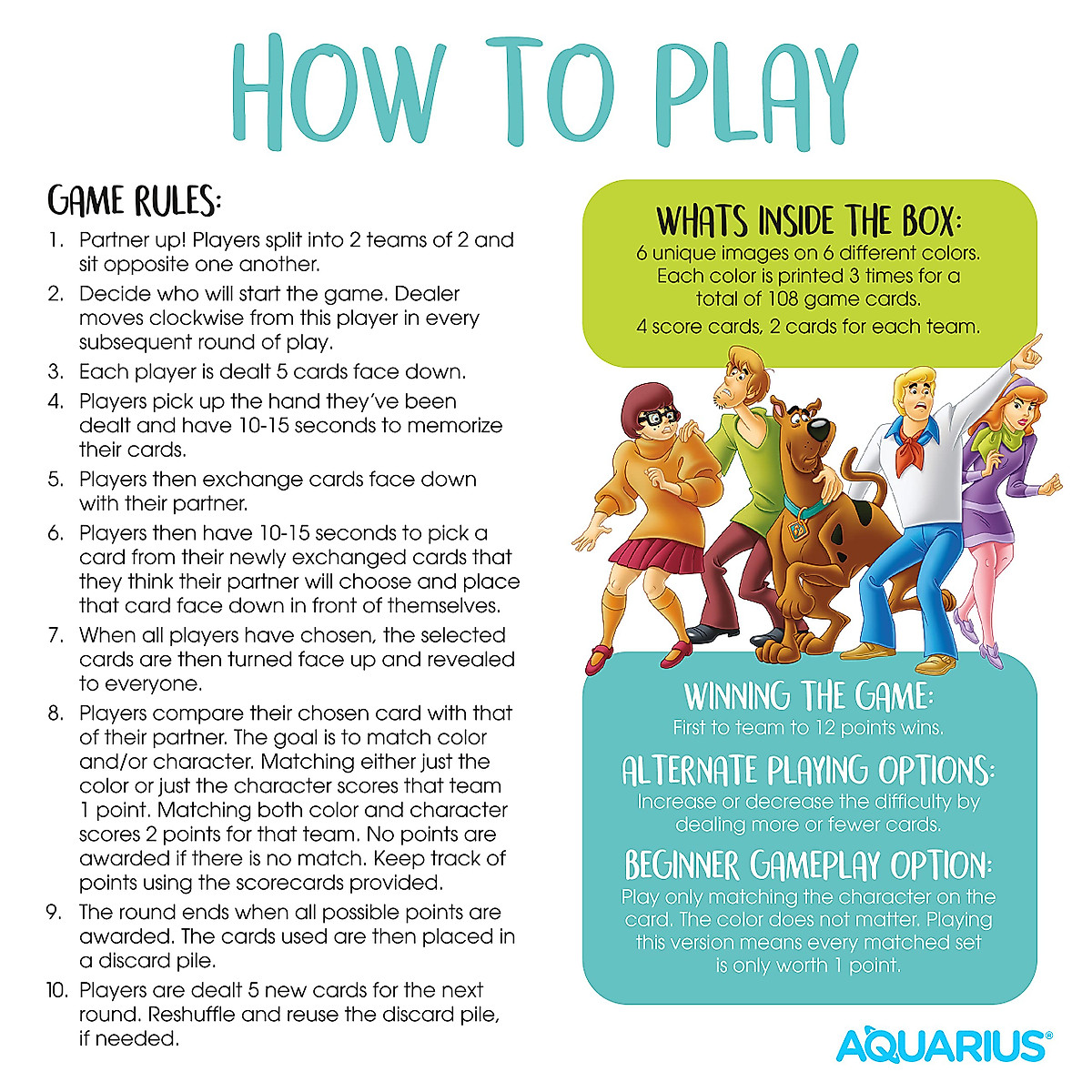 AQUARIUS - Scooby-Doo Memory Master Card Game