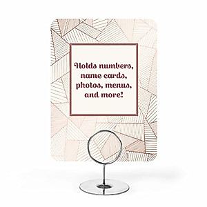 12-Pack of 2.25" Table Number Holder, Menu, and Place Card Stands | Tabletop Stainless Steel Ring-Clip Card Markers & Photo Holder for Restaurants, Weddings, Banquets, Home Usage, and Parties