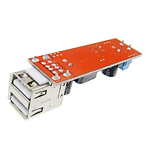 DAOKI 5Pcs Dual USB Step-Down Power Module LM2596 Double USB Step-Down Converter Module DC 6V-40V to 5V 3A Double USB Charge DC-DC 9V/12V/24V/36V to 5V USB 3A