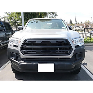 iJDMTOY Smoked Lens Amber LED Grille Lights Kit Compatible with 2012-up Toyota Tacoma, Center Set 2-Piece Marker Lamps w/Wiring & Hardware