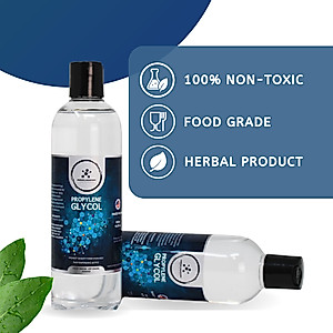 Propylene Glycol 2 Pack, Pure PG Dispensing Bottles, USP Kosher Food Grade PG Liquid for Soaps, Lotions, Moisturizers, Solvents, 500mL by Compass Laboratory