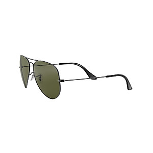 Ray-Ban RB3025 Classic Aviator Sunglasses, Gunmetal/Polarized G-15 Green, 62 mm
