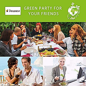 Paper Plates Heavy Duty,Paper Plates Set,Dinner Plates Set,Sugarcane Disposable Paper Plates Set Eco,9 Inch and 7 Inch Party Plates,Forks,Knives and Spoons Set for 50 People [250 PCS]