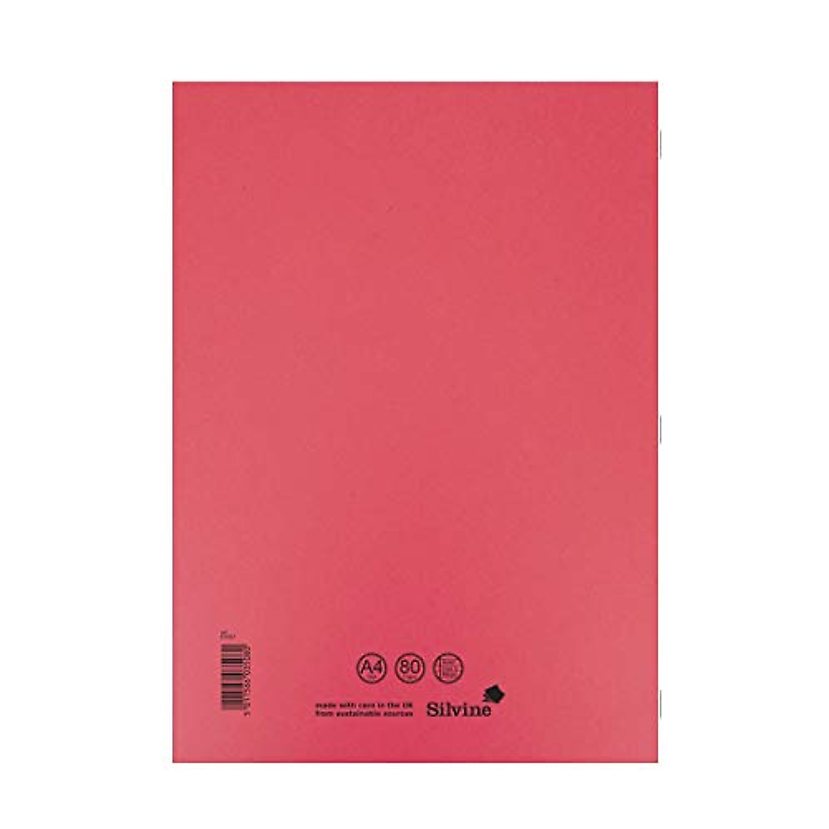 Silvine A4 Red Exercise Book, Lined With Margin - 80 Pages (Pack of 10)