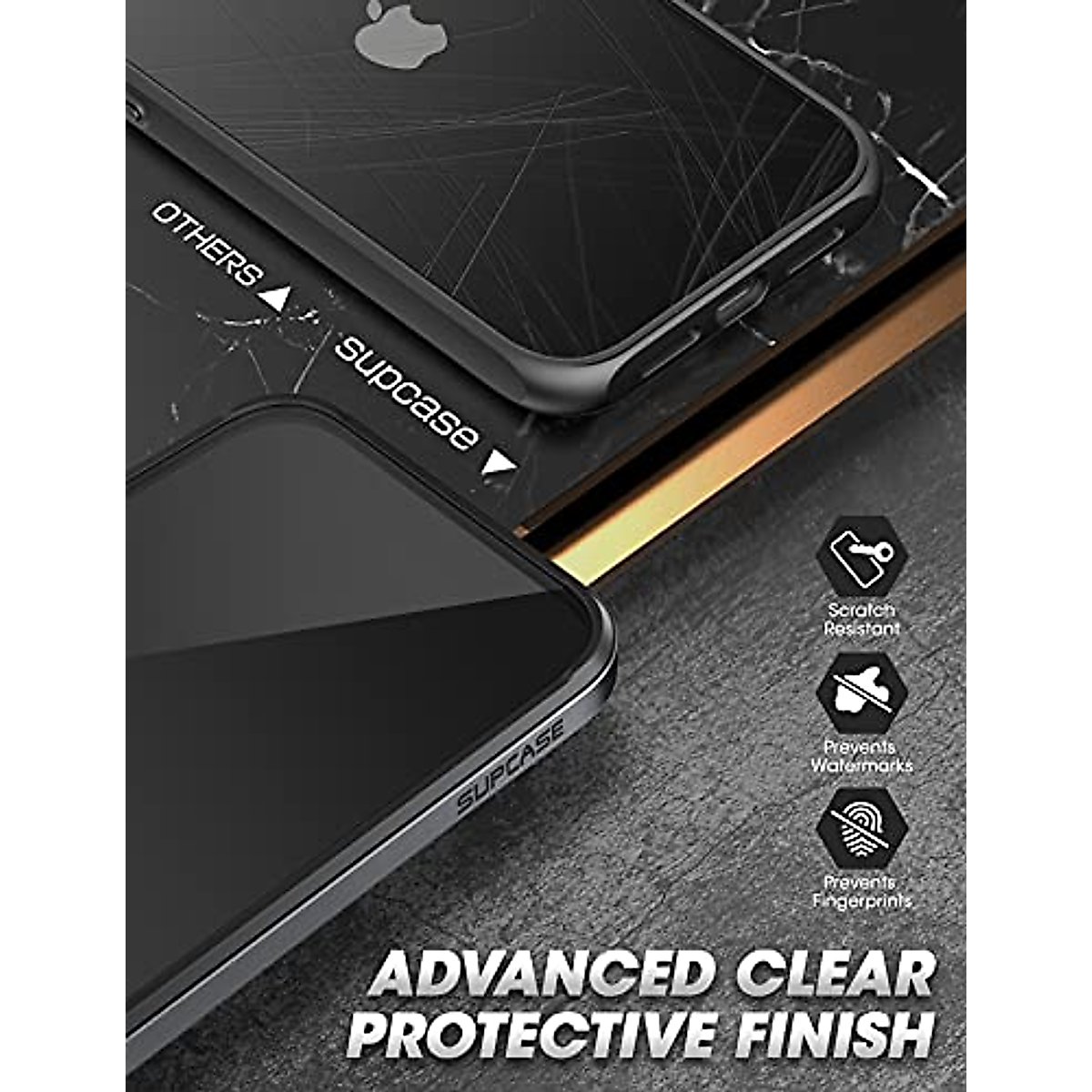 SUPCASE Unicorn Beetle Edge Series Case for iPhone SE (2020/2022) /iPhone 7 /iPhone 8, Slim Frame Clear Case with TPU Inner Bumper & Transparent Back (Black)