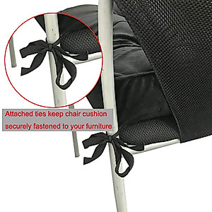 Big Hippo Chair Pads Square Chair Cushion with Ties Soft Thicken Seat Pads Cushion Pillow for Office,Home or Car Sitting 17" x 17"(Black)