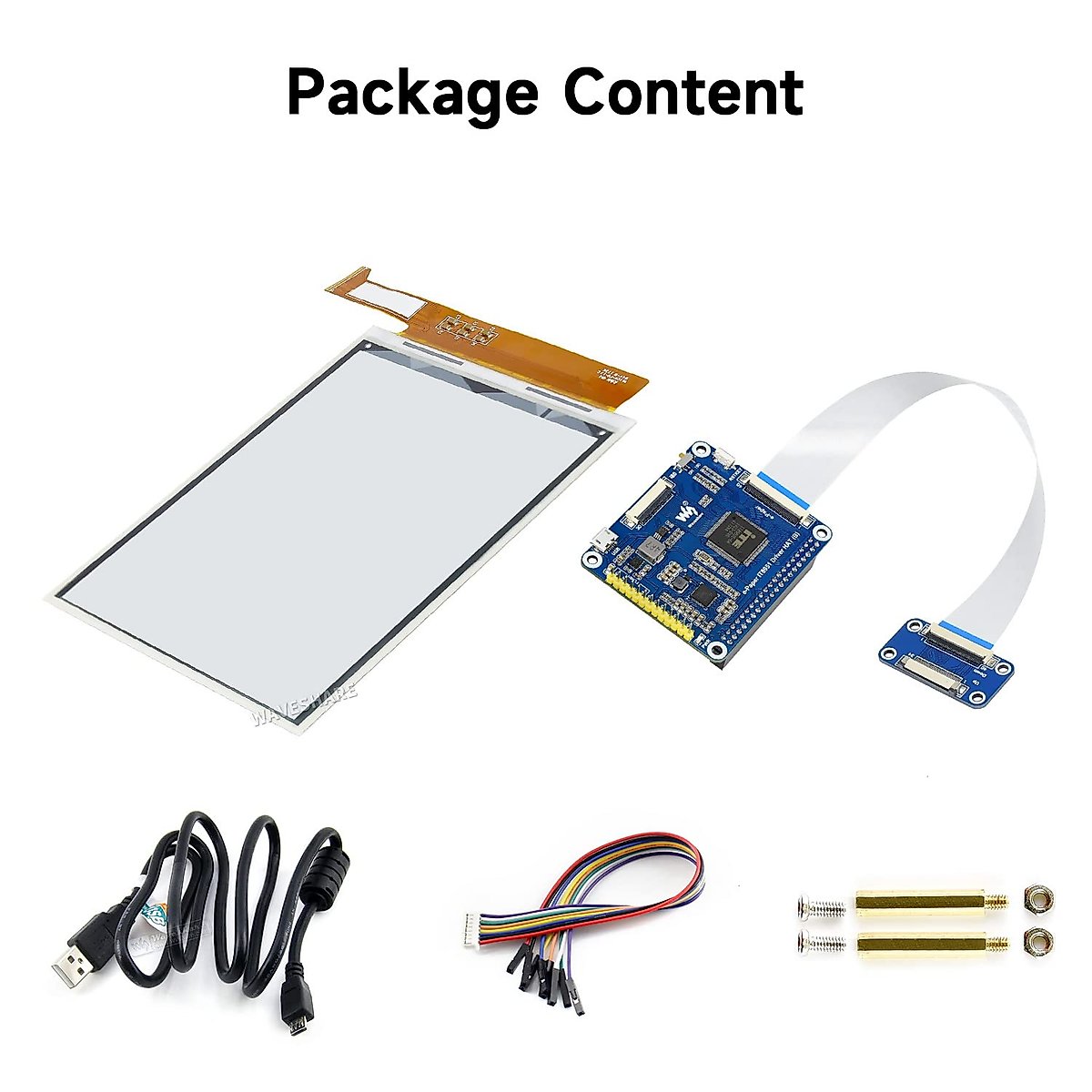 waveshare 6inch E-Ink Display HAT Compatible with Raspberry Pi 4B/3B+/3B/2B/B+/A+/Zero/Zero W/WH/Zero 2W Series Boards 1448×1072 High Definition Black/White 16 Gray Scale Supports Partial Refresh