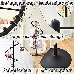SRMNFADZ 71 Inch Spiral Clothing Rack, Retail Metal Garment Rack, Modern Freestanding Coat Rack, Clothes Display Rack for Bedrooms, Living Rooms, Stores,Black