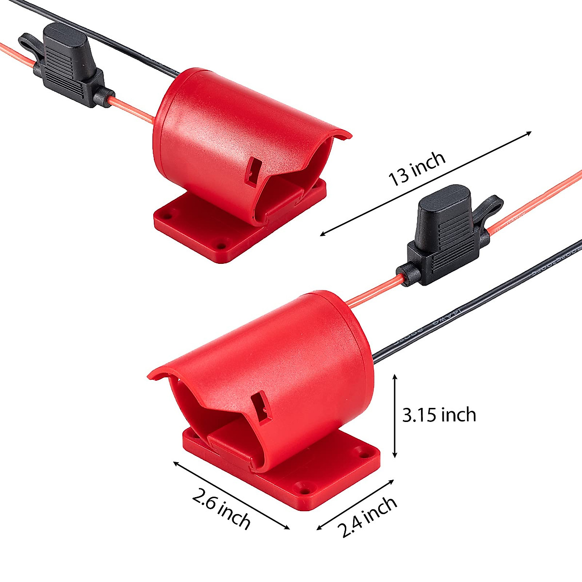Upgraded Power Wheel Adaptor for Milwaukee M12 12V Battery with Fuse & Wire terminals,Power Connector for Rc Car, Robotics,Rc Truck, DIY,Work for Milwaukee M12 48-11-2420 48-11-2401 Li-ion Battery