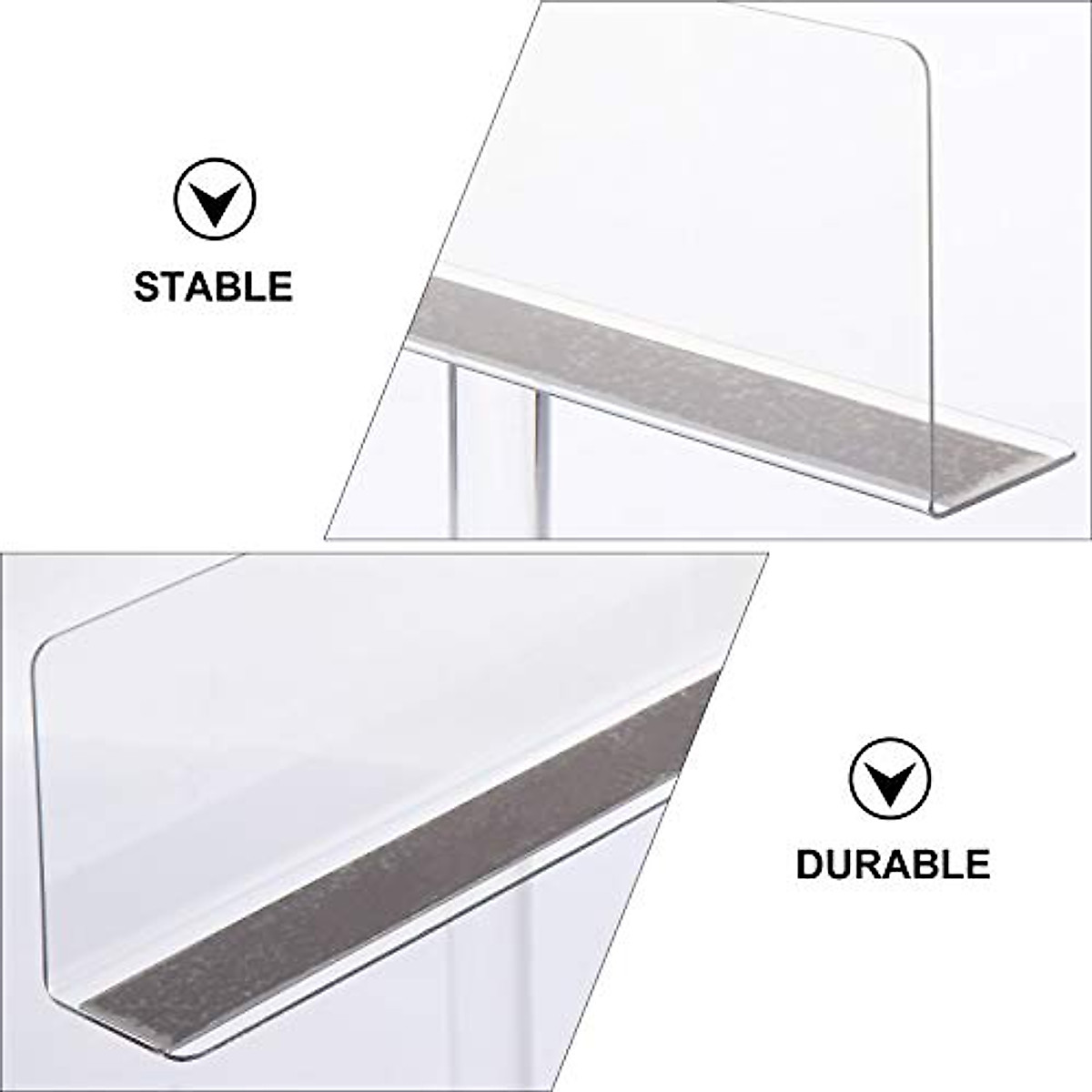 iplusmile Shelf Dividers Plastic Shelf Divider, Closet Shelf Organizer Clear Plastic Closet Separator with Magnetic Bottom for Kitchen Office Supermarket, 5pcs