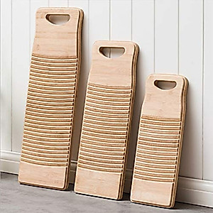 TOPBATHY Wood Washboard Practical Clothes Bamboo Washboard Anti-slip Laundry Cleaning Board Manual Clothes Washing Tool for Home School - 60cm