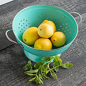 Now Designs Metal Colander, 3-Quart, Turquoise -