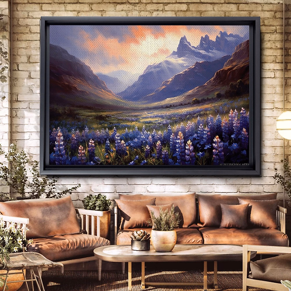 Enchanting Texas, Native Texas Hill Country Bluebonnet Landscape - Fine Art Print Mounted in a White Mat Board