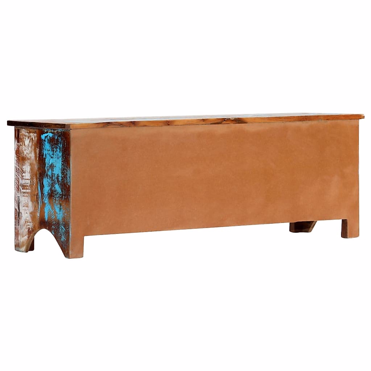 Vintage Industrial TV Stand with 2 Drawers Woodn Entertainment Centers Reclaimed Furniture Rustic Solid Wood Cabinet Retro Style TV Unit