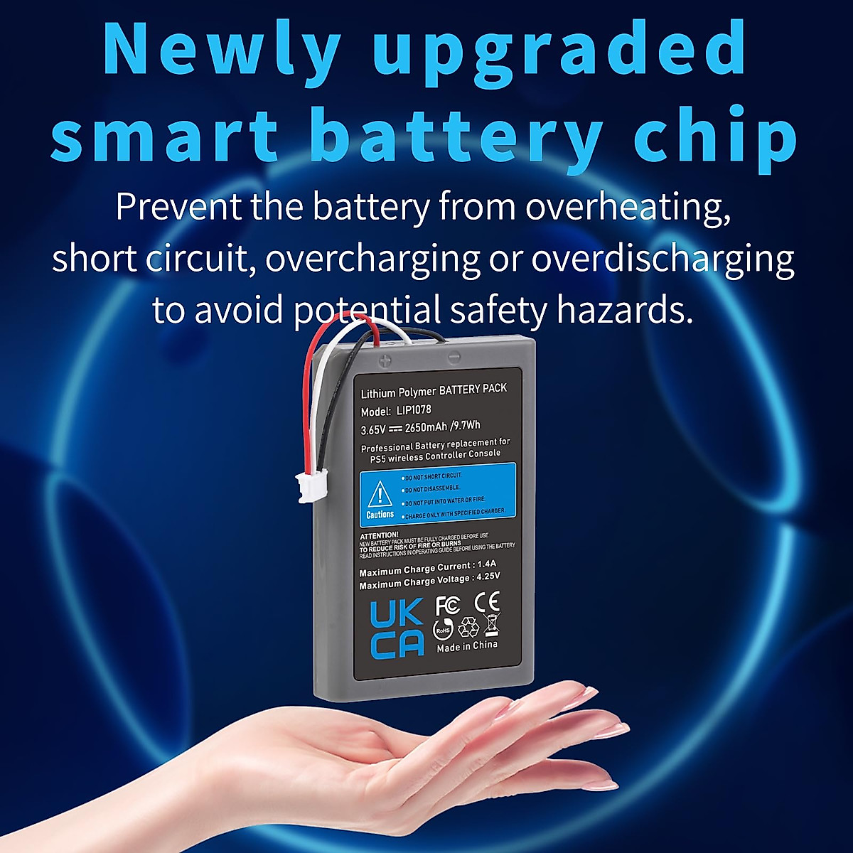 Pickle Power PS5 Controller Battery 2 Pack, 2650mAh LIP1708 Battery for Sony PS5 PlayStation 5 DualSense CFI-ZCT1W Wireless Controller