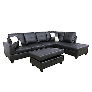Beverly Fine Funiture mochitas Sectional, Black