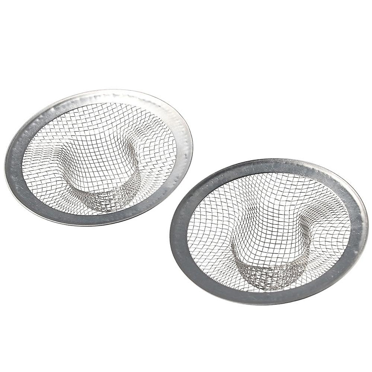 iuniq 2 pcs Heavy Duty Stainless Steel Slop Basket Filter Trap, 2.75" Top Mesh Sink Strainer, Perfect for Bathroom Bathtub Drain